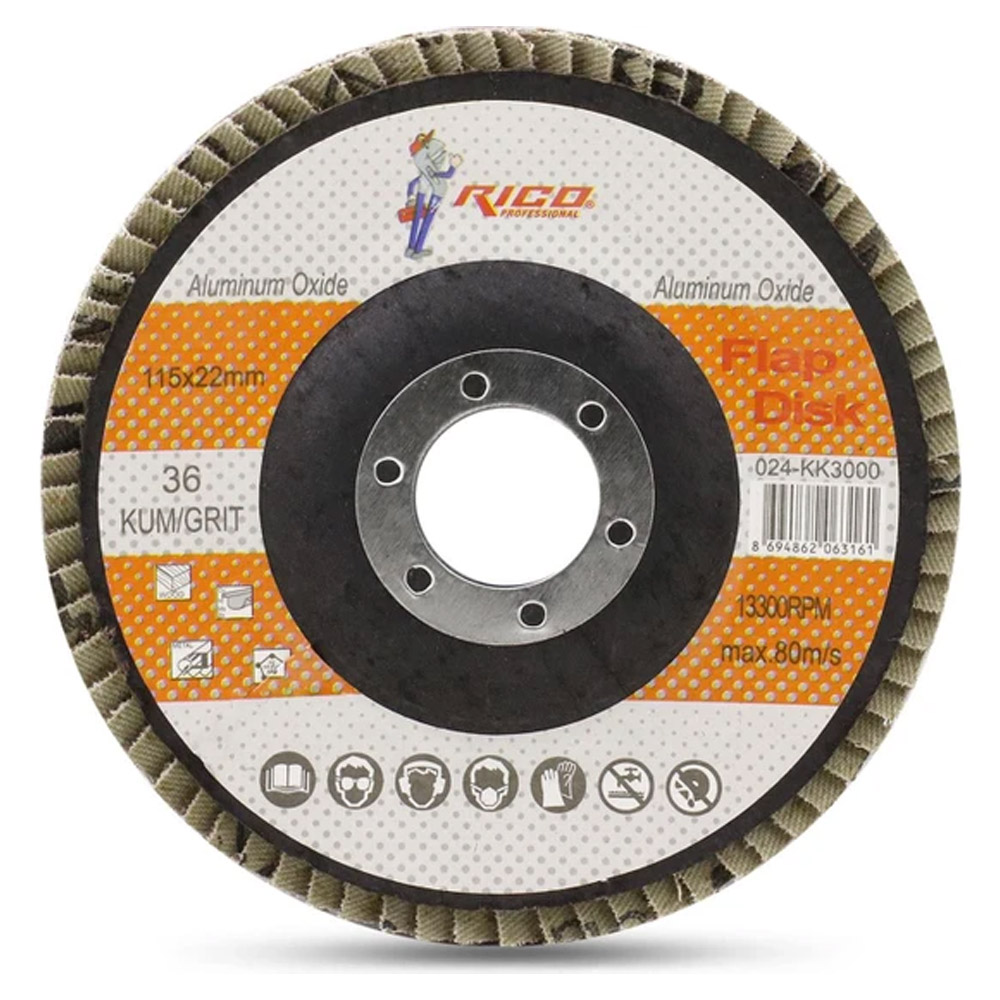 Rico 024-KK3000 Flap Disk Zımpara 115 mm 36 Kum Fiyatı